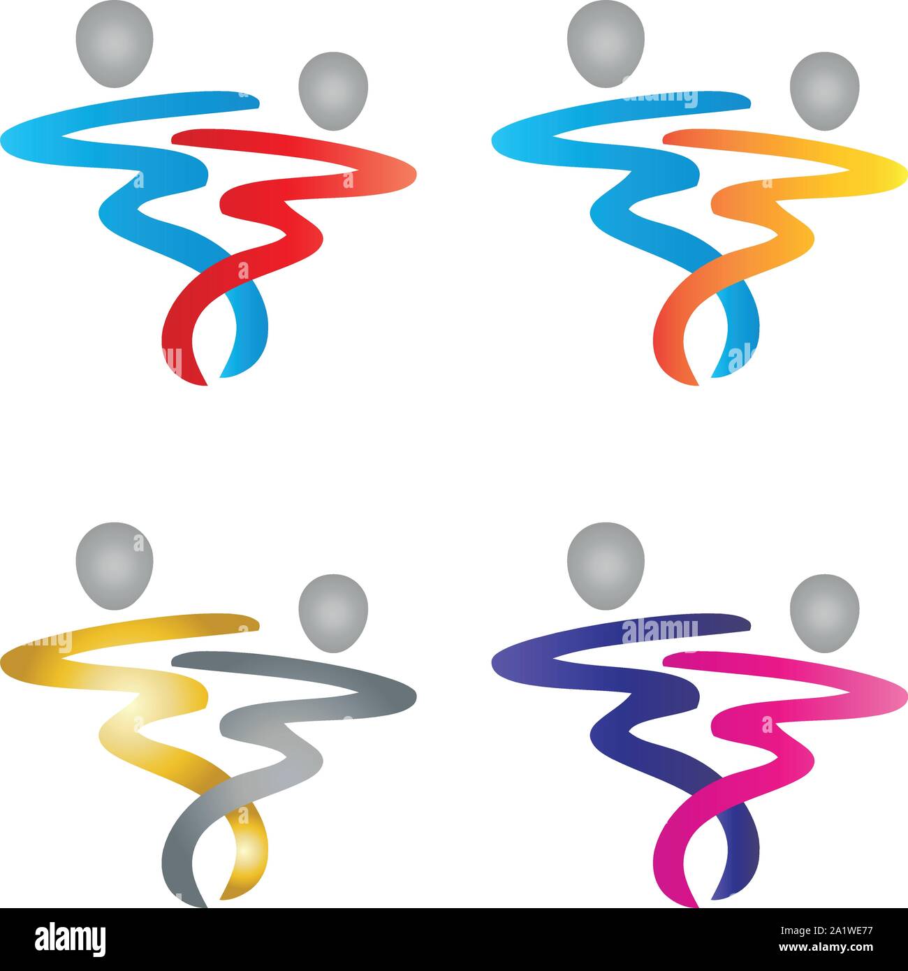 Two persons abstract, couple logo, button Stock Vector Image & Art - Alamy