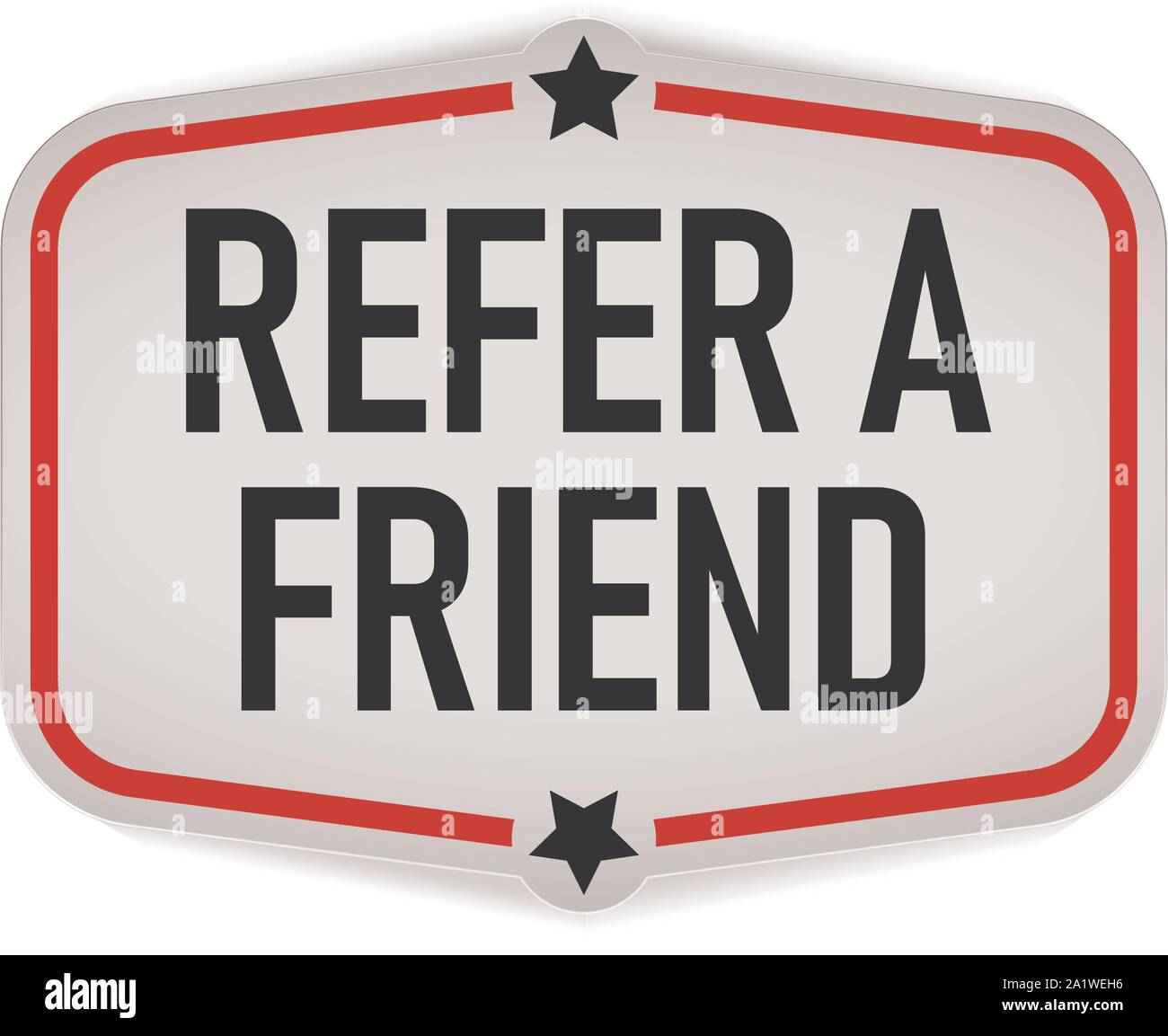 White refer a friend sticker on white background. Paper Banner Vector ...
