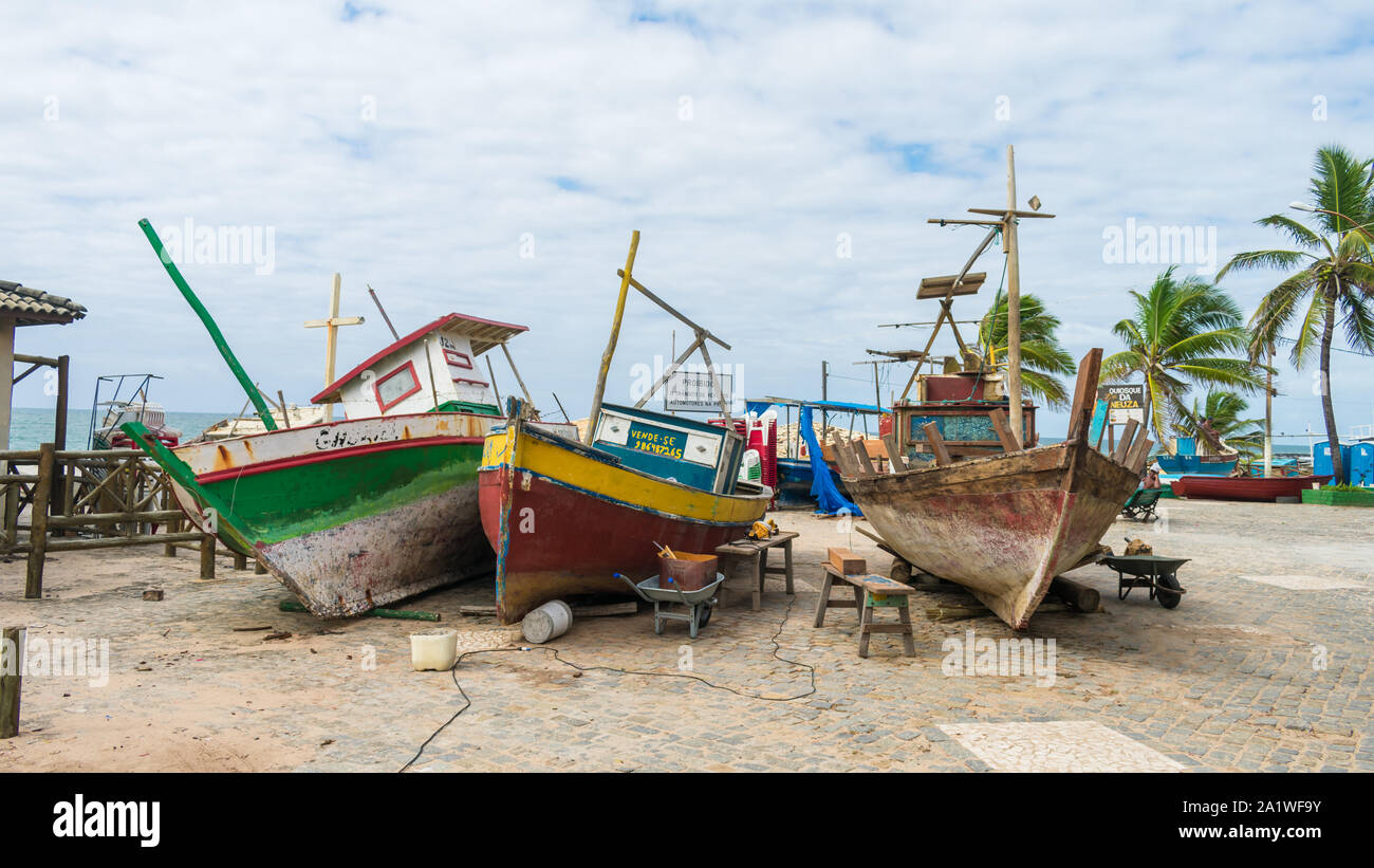 Traditional colorful brazilian fishing boat hi-res stock photography ...