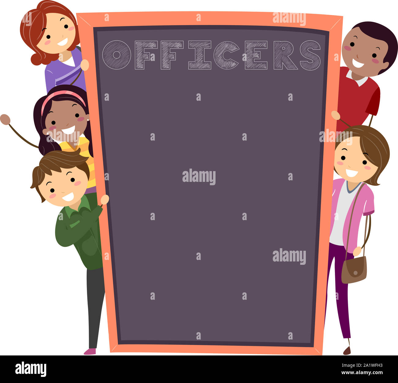 Illustration of Stickman Parents, Man and Woman Holding a Blank ...