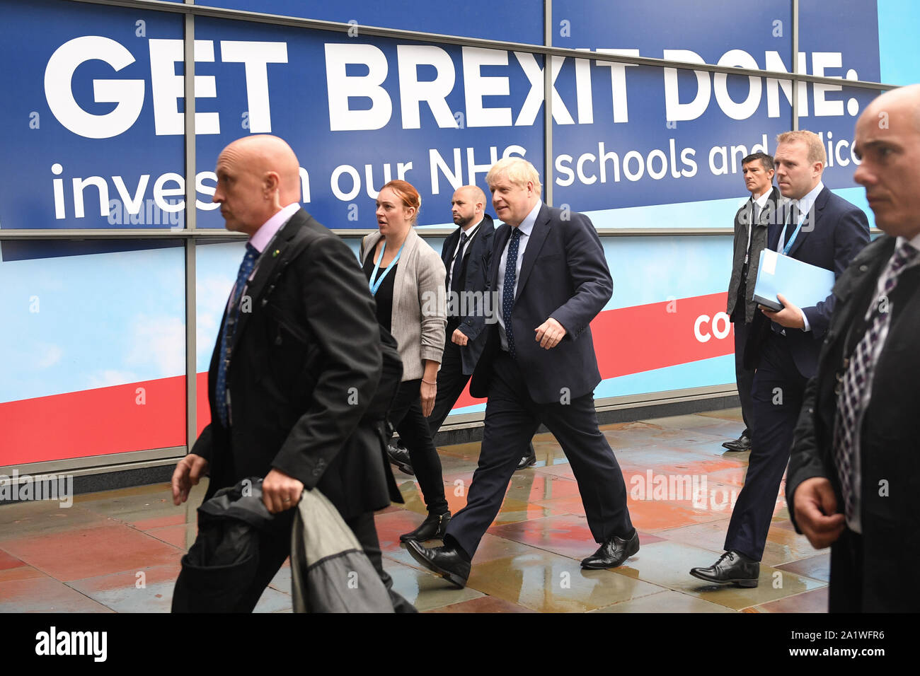 Prime Minister Boris Johnson arrives at the Conservative Party ...