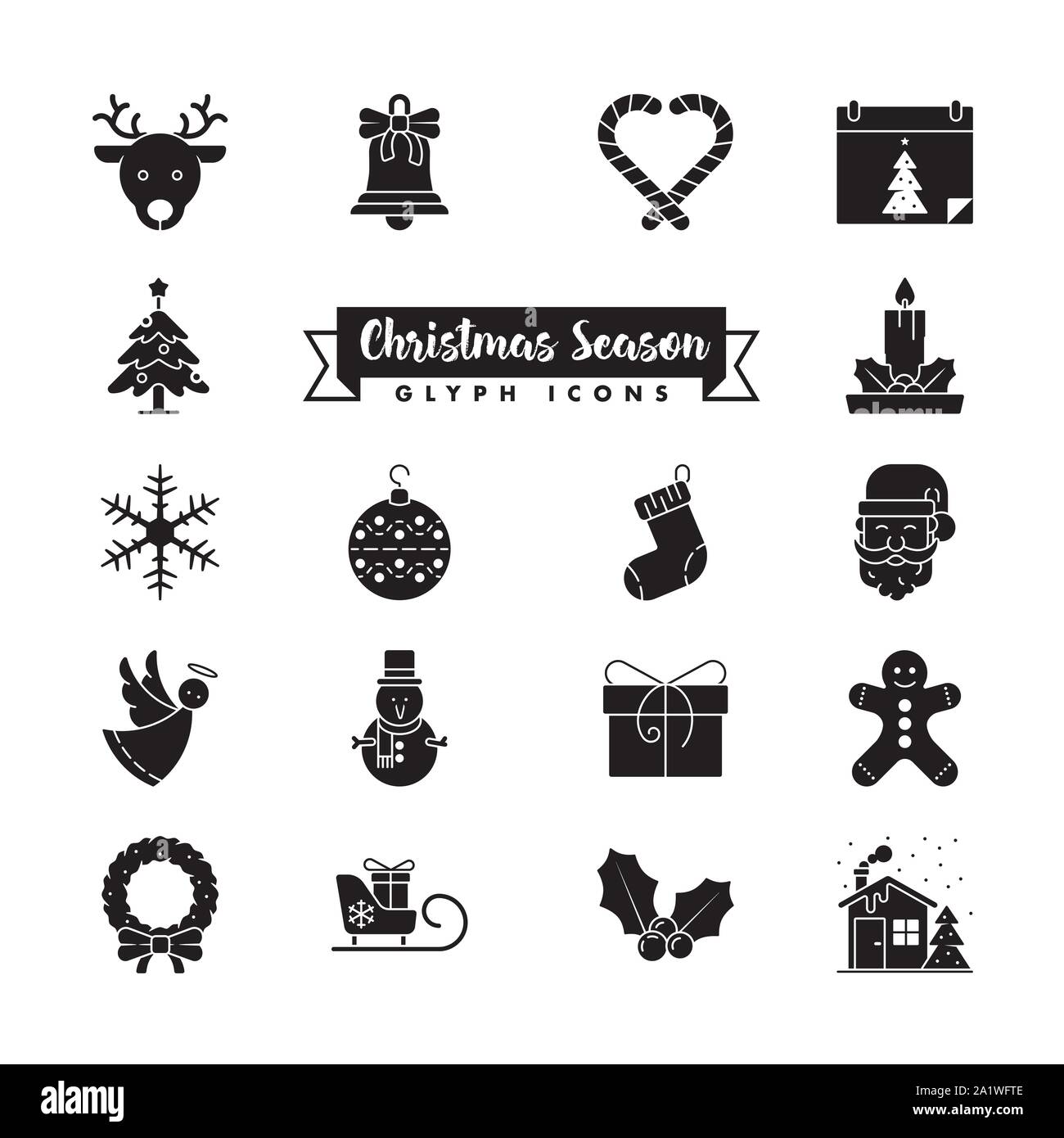 Christmas symbols set hi-res stock photography and images - Alamy