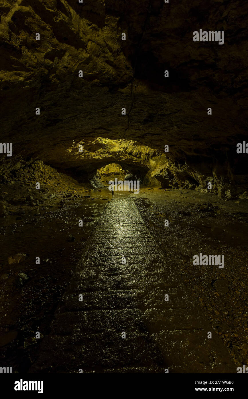 A Walking Path Inside Of A Cave Stock Photo - Alamy