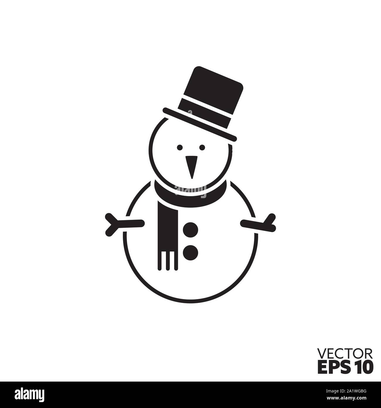 Snowman icon. Symbol of Winter and Christmas holidays. Seasonal ...