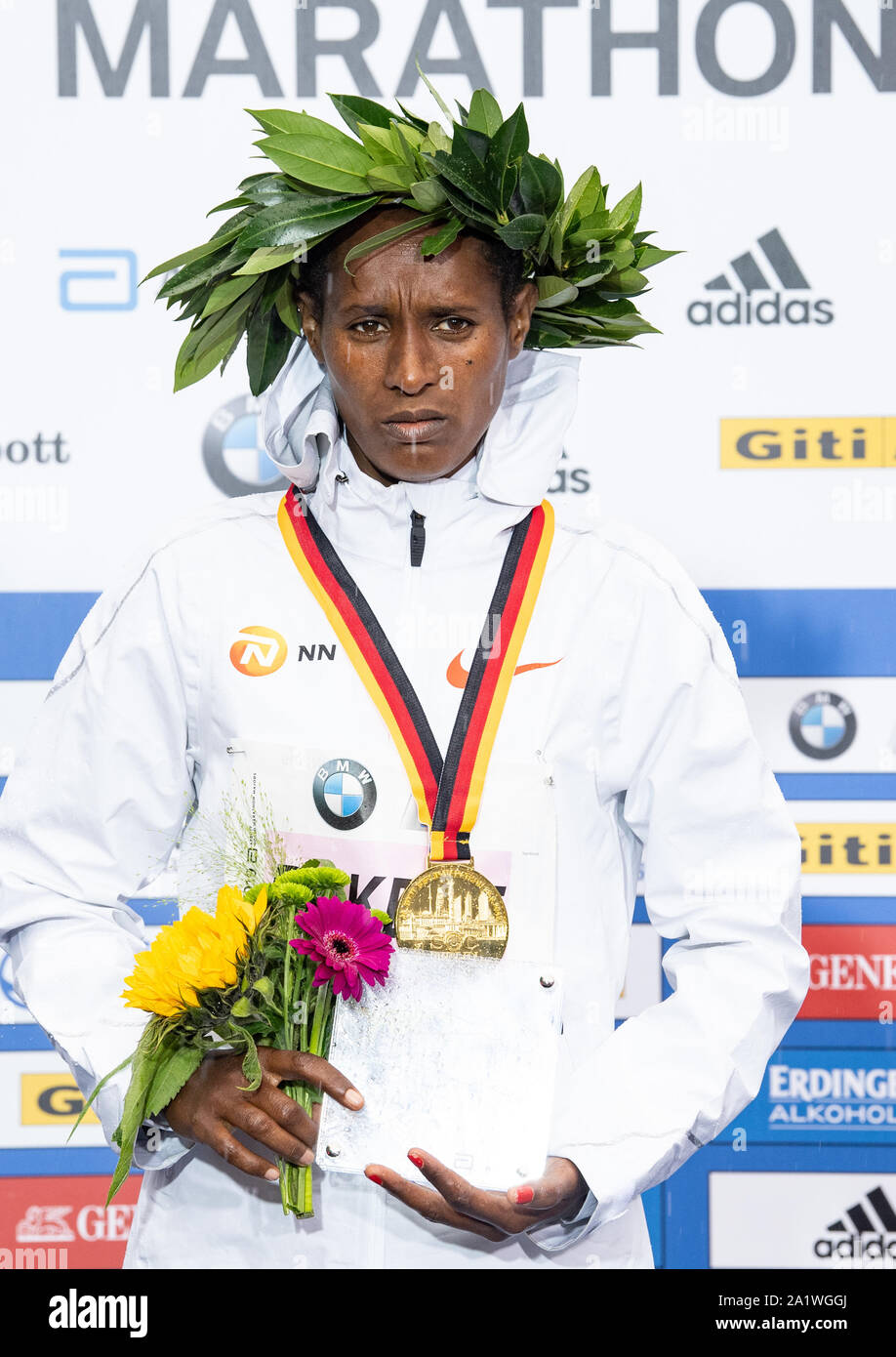 Berlin, Germany. 29th Sep, 2019. Ashete Bekere from Ethiopia is on the ...