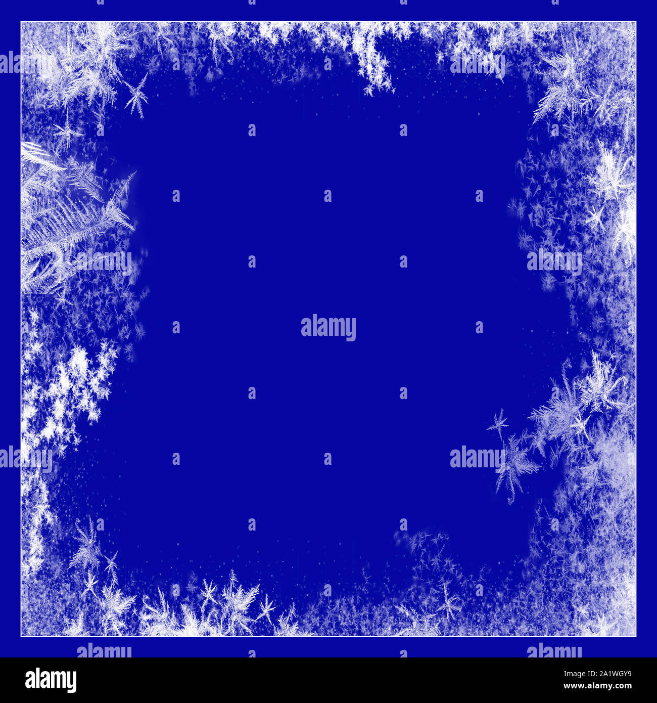 Square Royal Blue Winter background with decorative Snowflakes and text ...