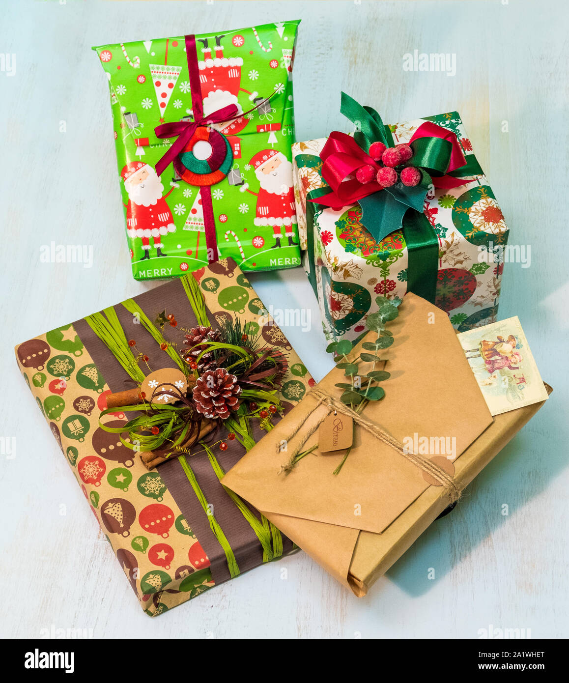 DIY Gift Wrapping step by step, do it yourself Stock Photo - Alamy