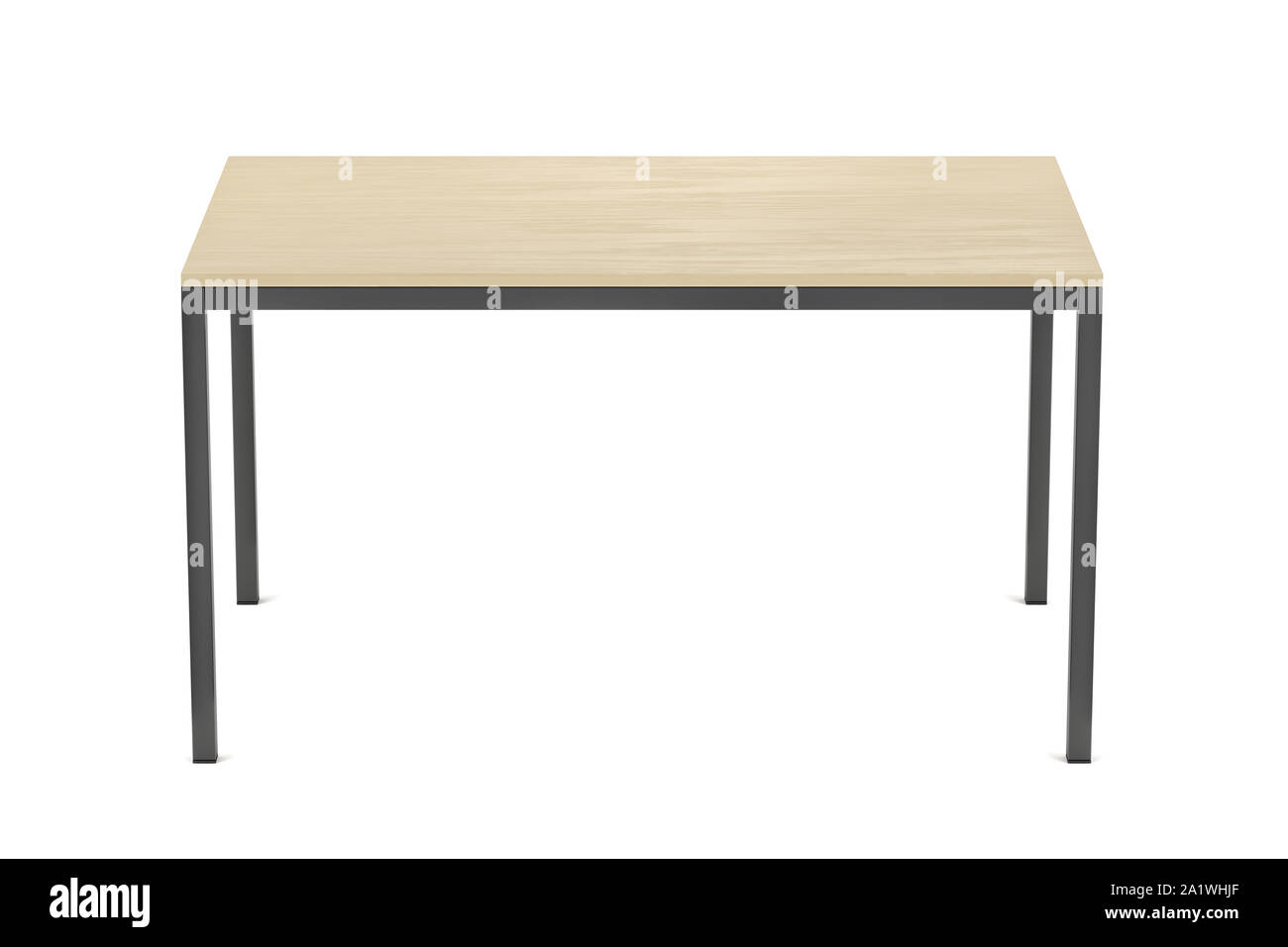 Wooden dining table on white background Stock Photo - Alamy