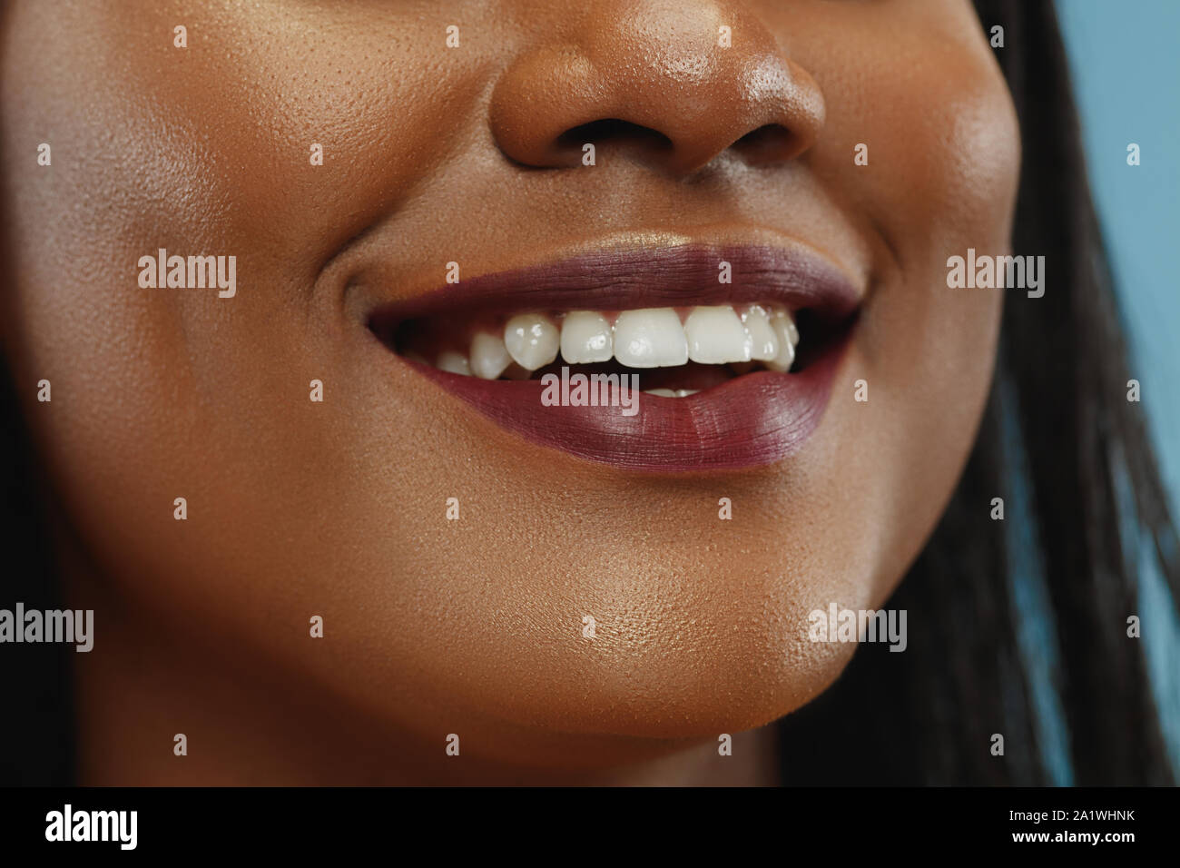 African American Lips Smiling