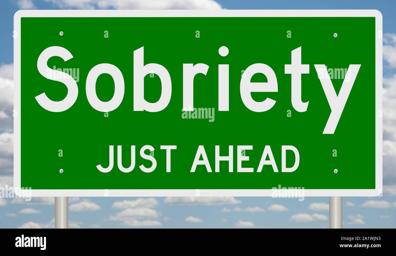 Rendering of a green highway sign for Sobriety Stock Photo - Alamy