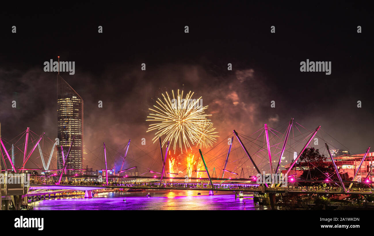 Fireworks in Brisbane, Australia Stock Photo - Alamy