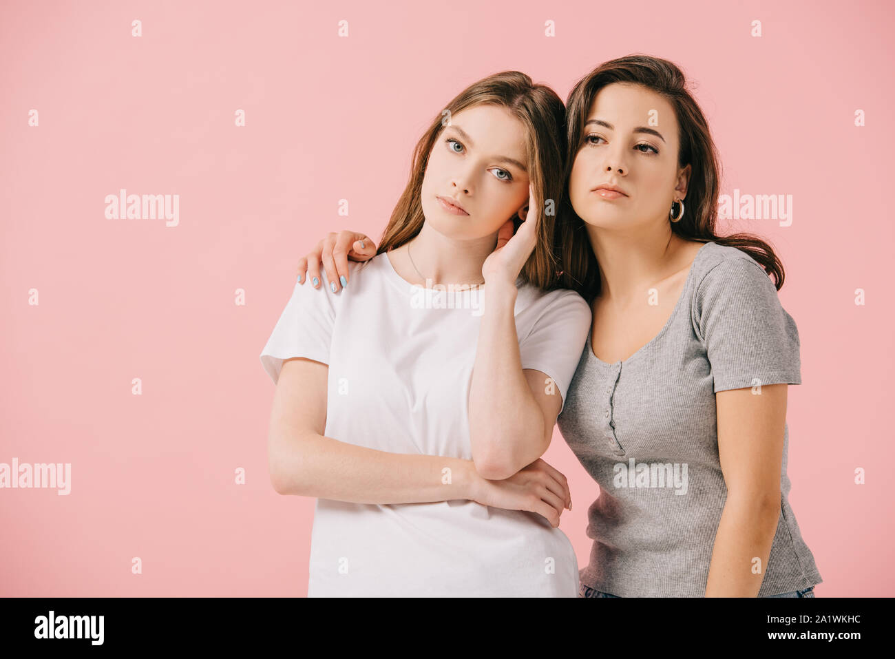 Two Sad Friends Hugging