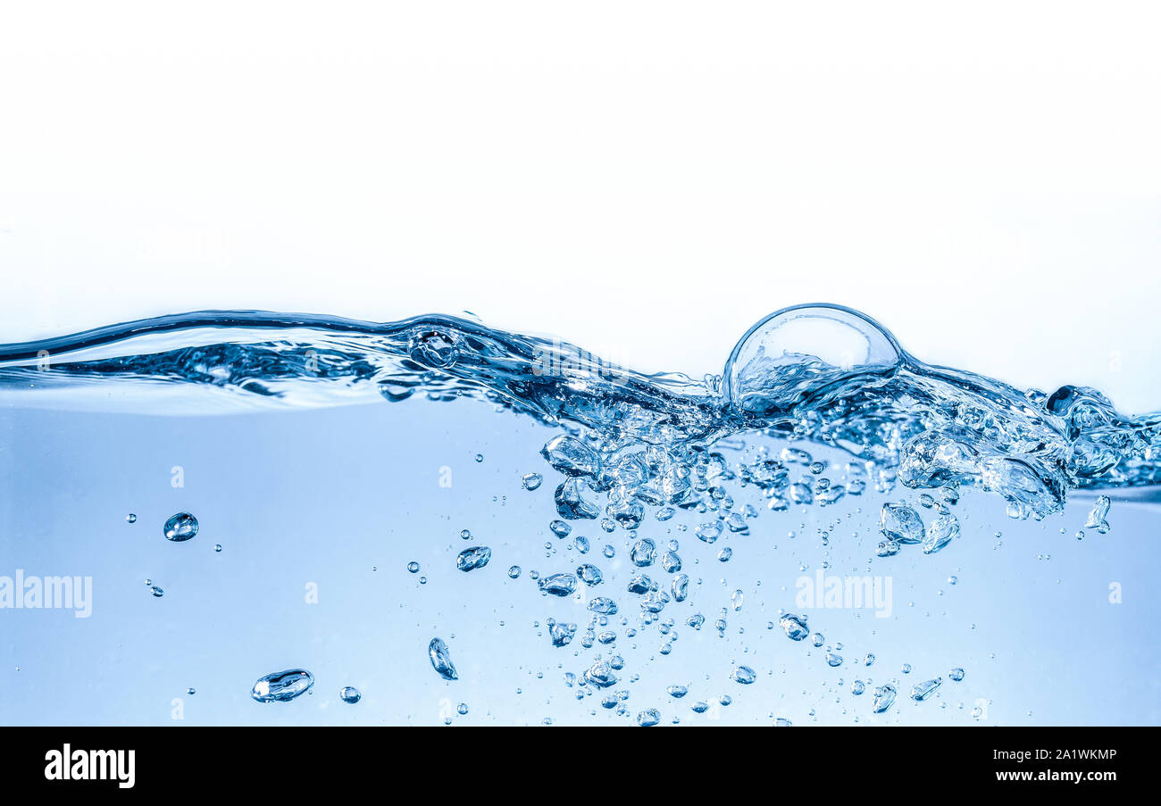 Water splash with bubbles Stock Photo - Alamy