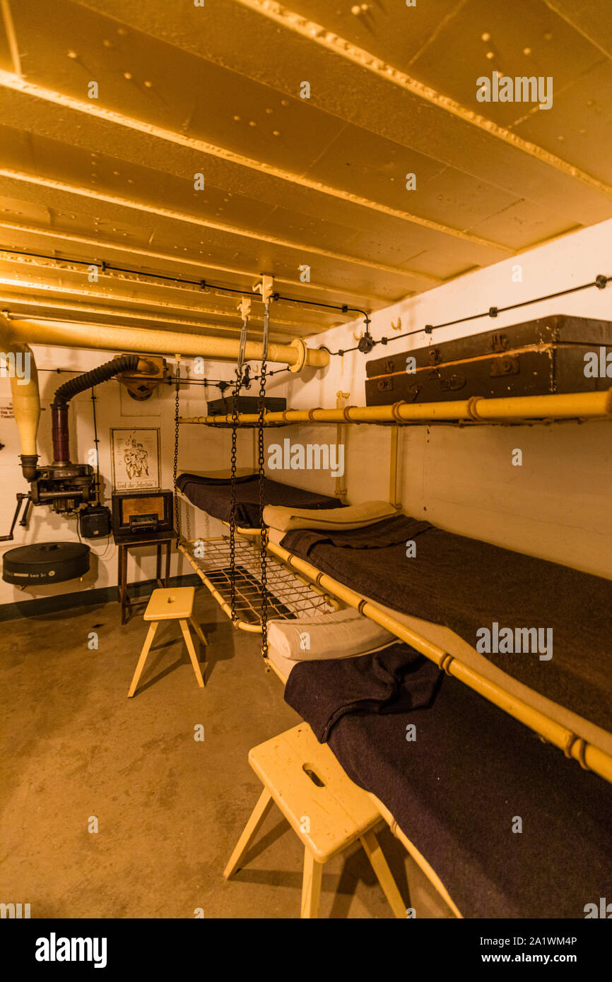 Interior of restored Fort Hommet German observation bunker Stock Photo ...