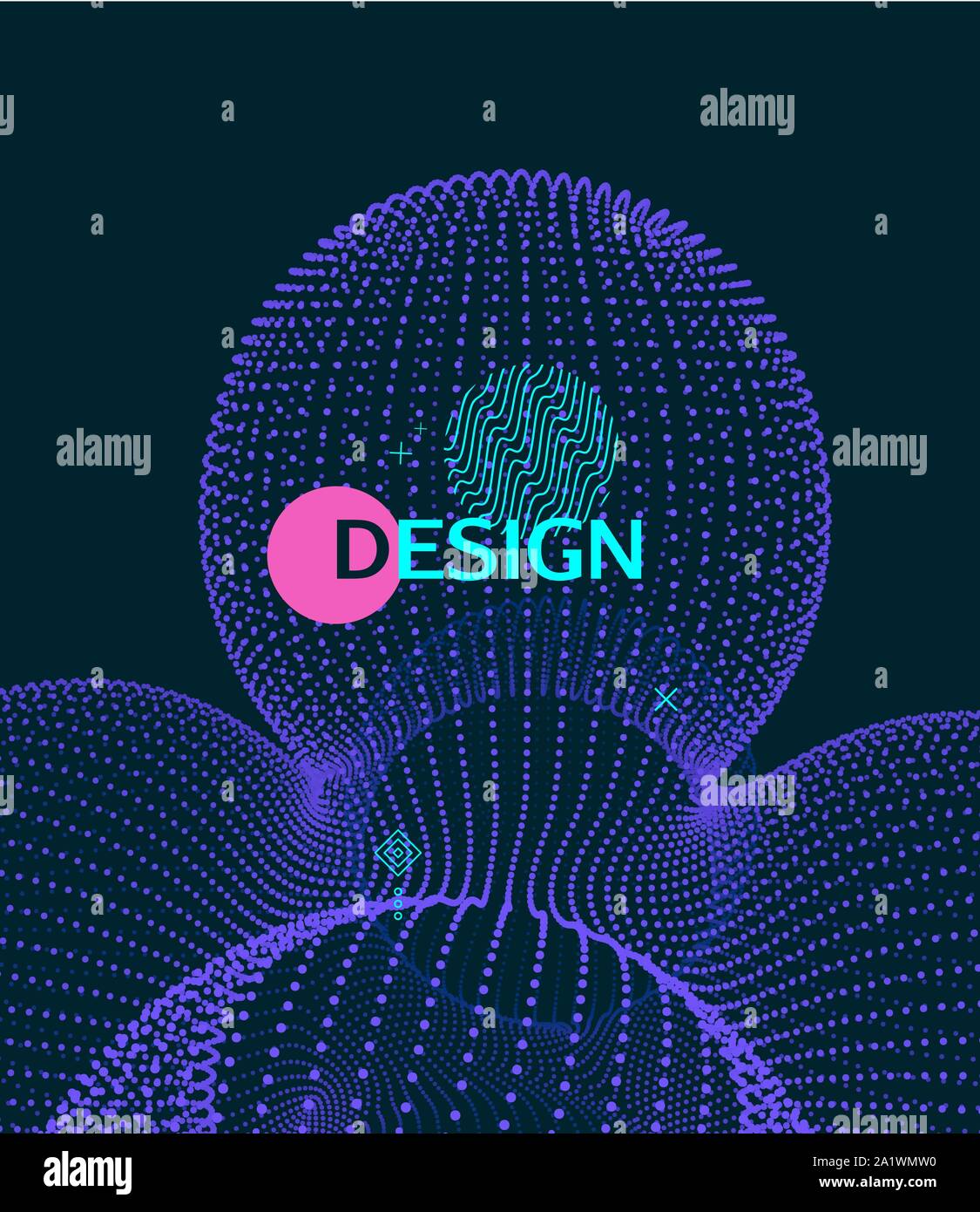 3d Abstract Molecular Structure Technology Style For Science