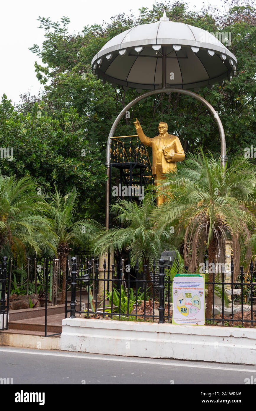 White Town, Pondicherry/India- September 3 2019: Babasaheb Ambedkar ...