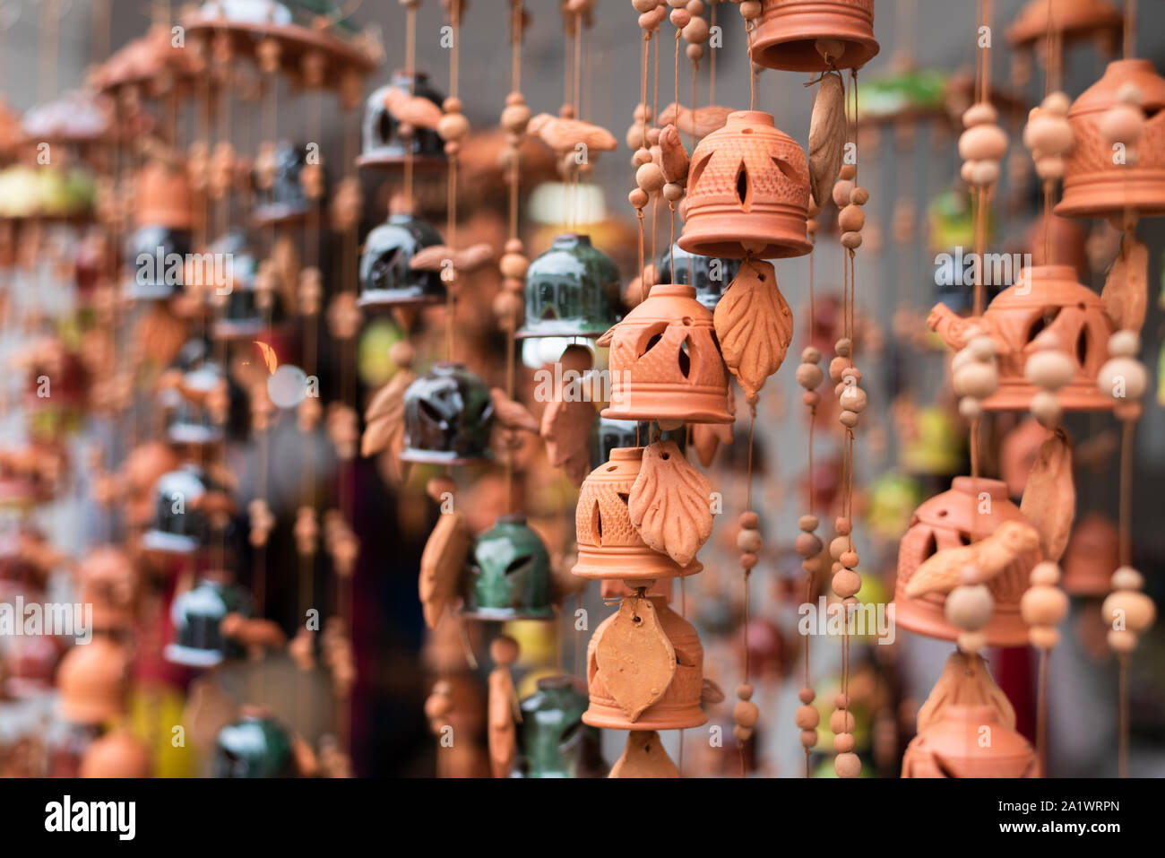 Hand made decorative Indian wall hangings on display in Pondicherry ...