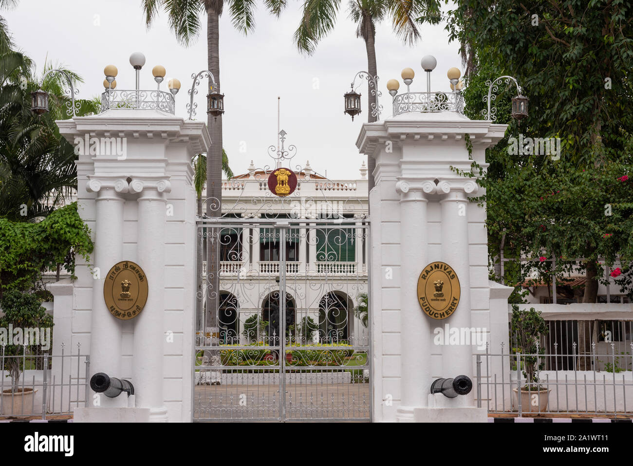 Pondicherry/India- September 4 2019: Raj Nivas, the official residence ...