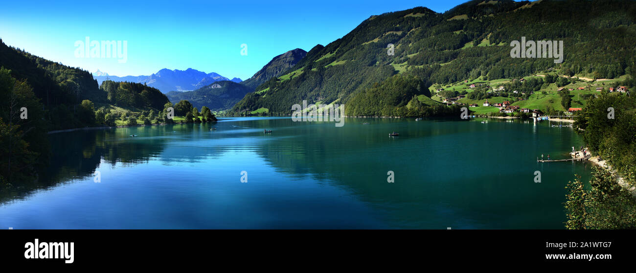 lake lungern Switzerland - famous fishing lake in Switzerland Stock Photo - Alamy