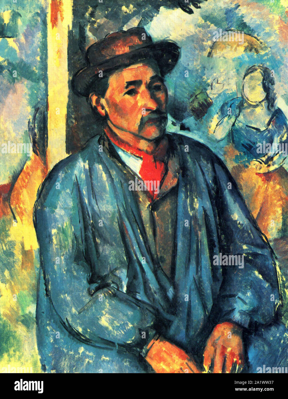 Man in a Blue Smock by Paul Cézanne Stock Photo - Alamy