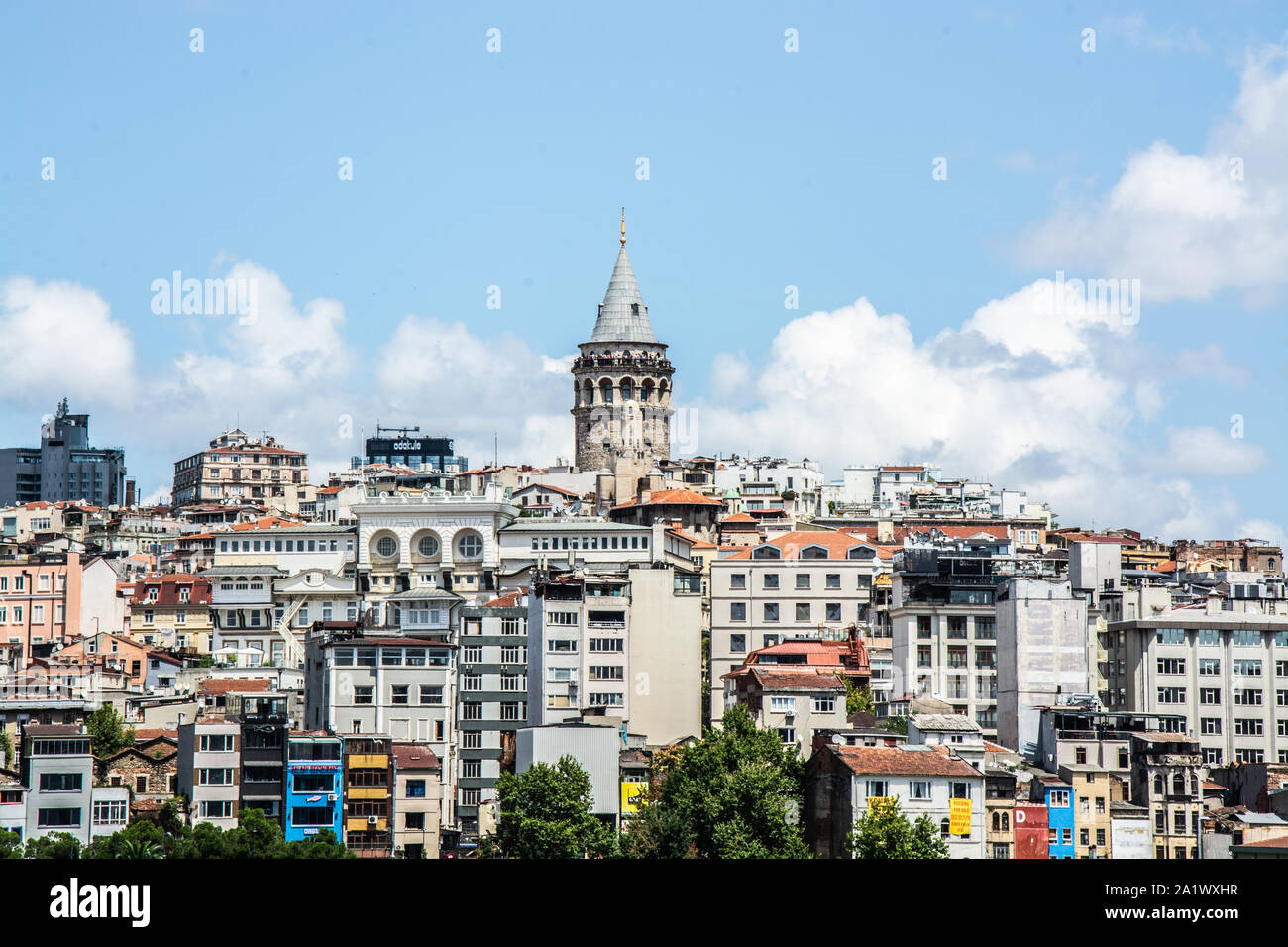 Galata Tower View From Eminonu istanbul turkey Stock Photo - Alamy