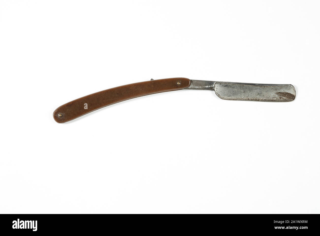 dangerous vintage shaving blade on white isolated background Stock ...