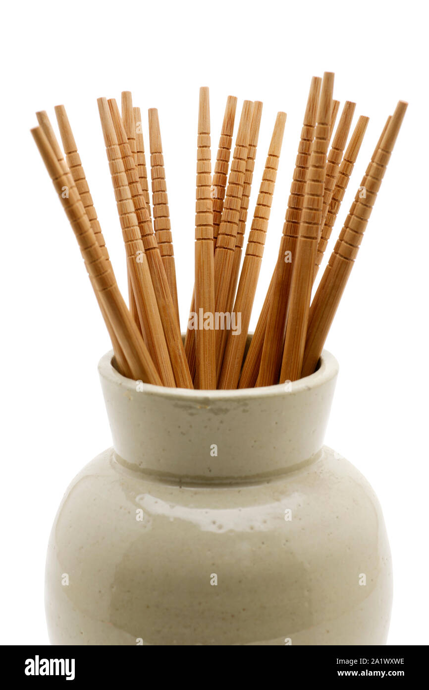 Wooden chop sticks isolated on white background Stock Photo - Alamy