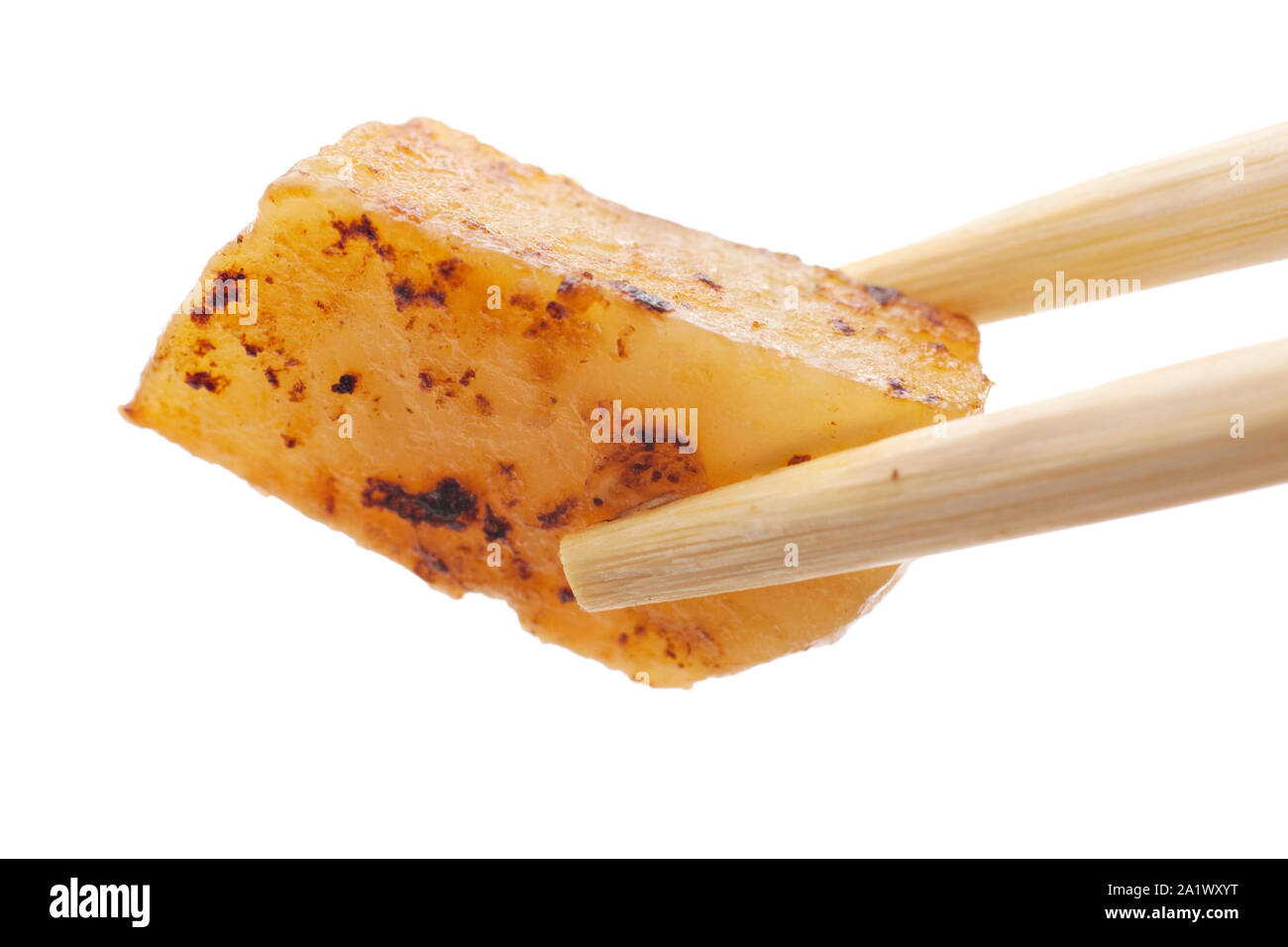 chopsticks holding stir fry potato,isolated in white background Stock ...