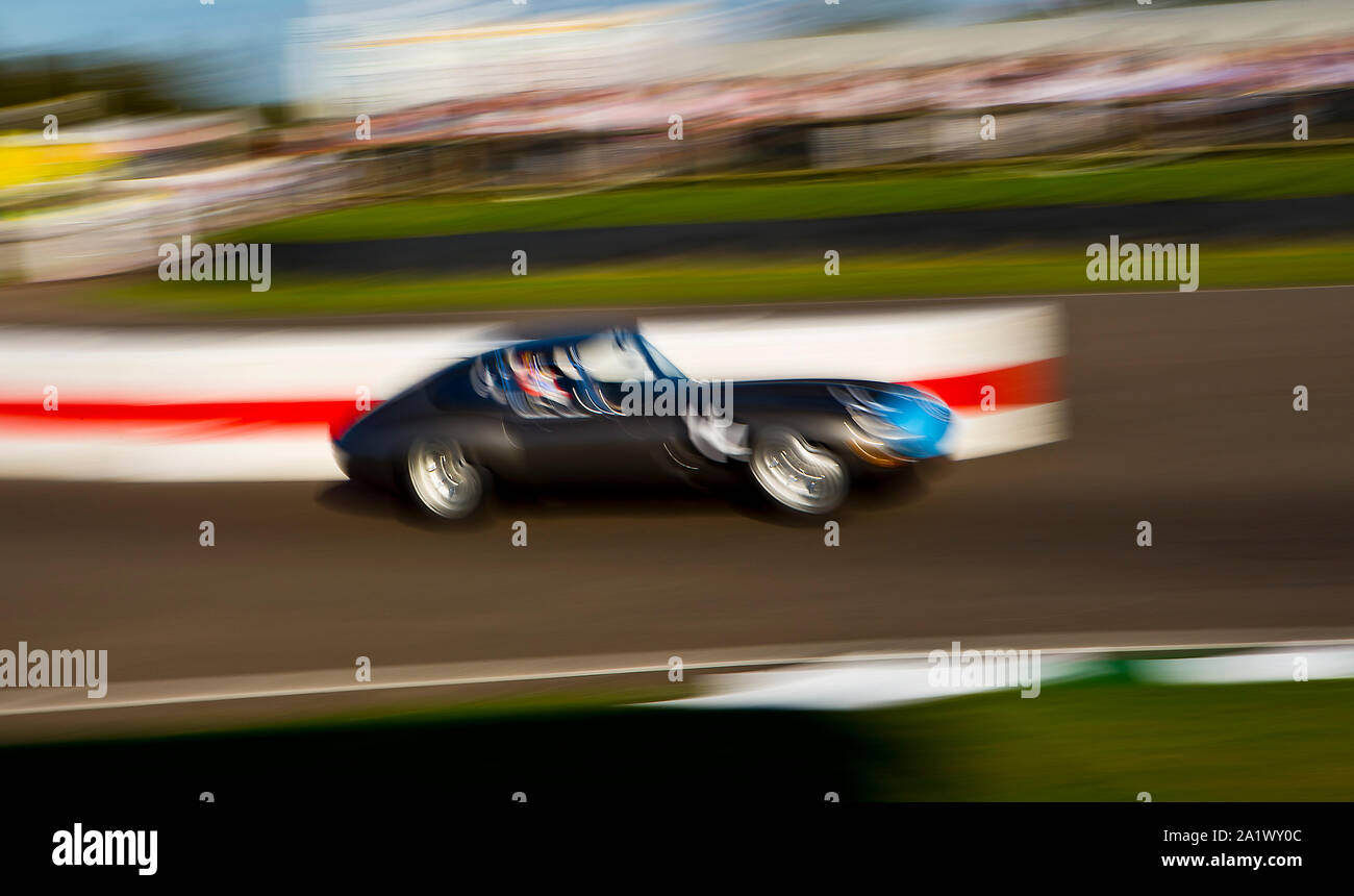 Jaguar E-type in the RAC TT Celebration race at The Goodwood Revival ...