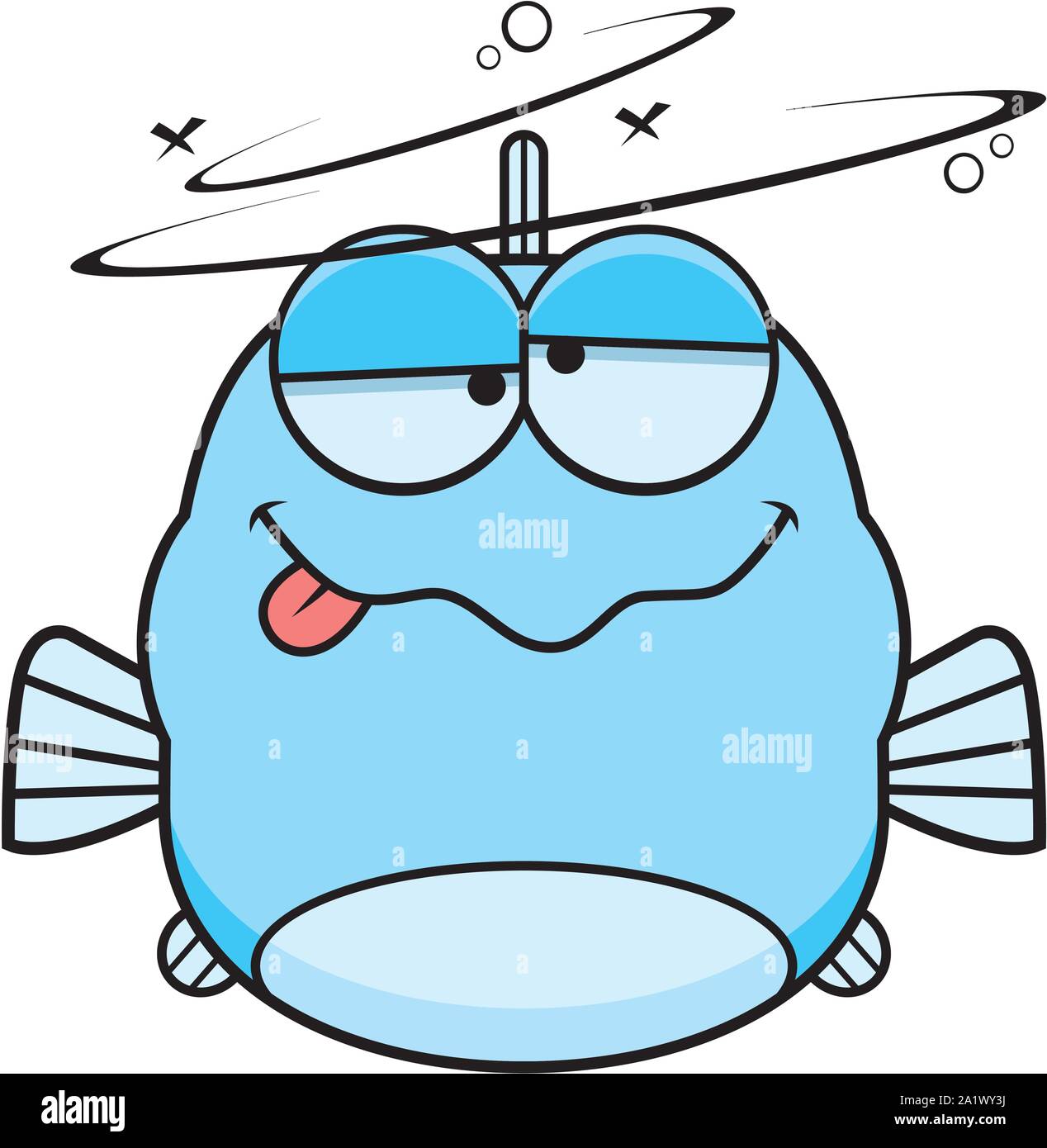 A cartoon illustration of a fish looking drunk Stock Vector Image & Art ...