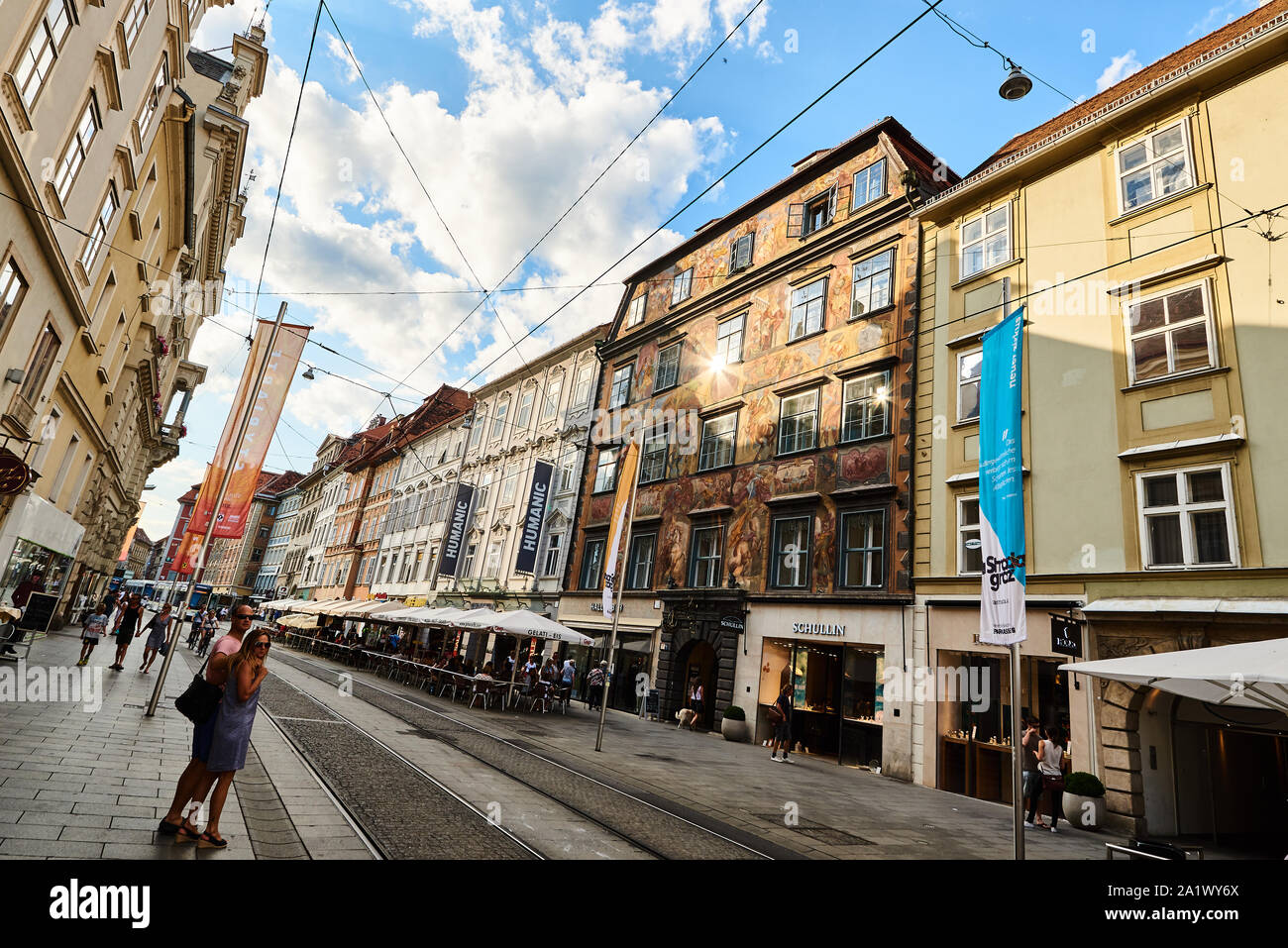 Street in City Graz Steiermark Stock Photo - Alamy