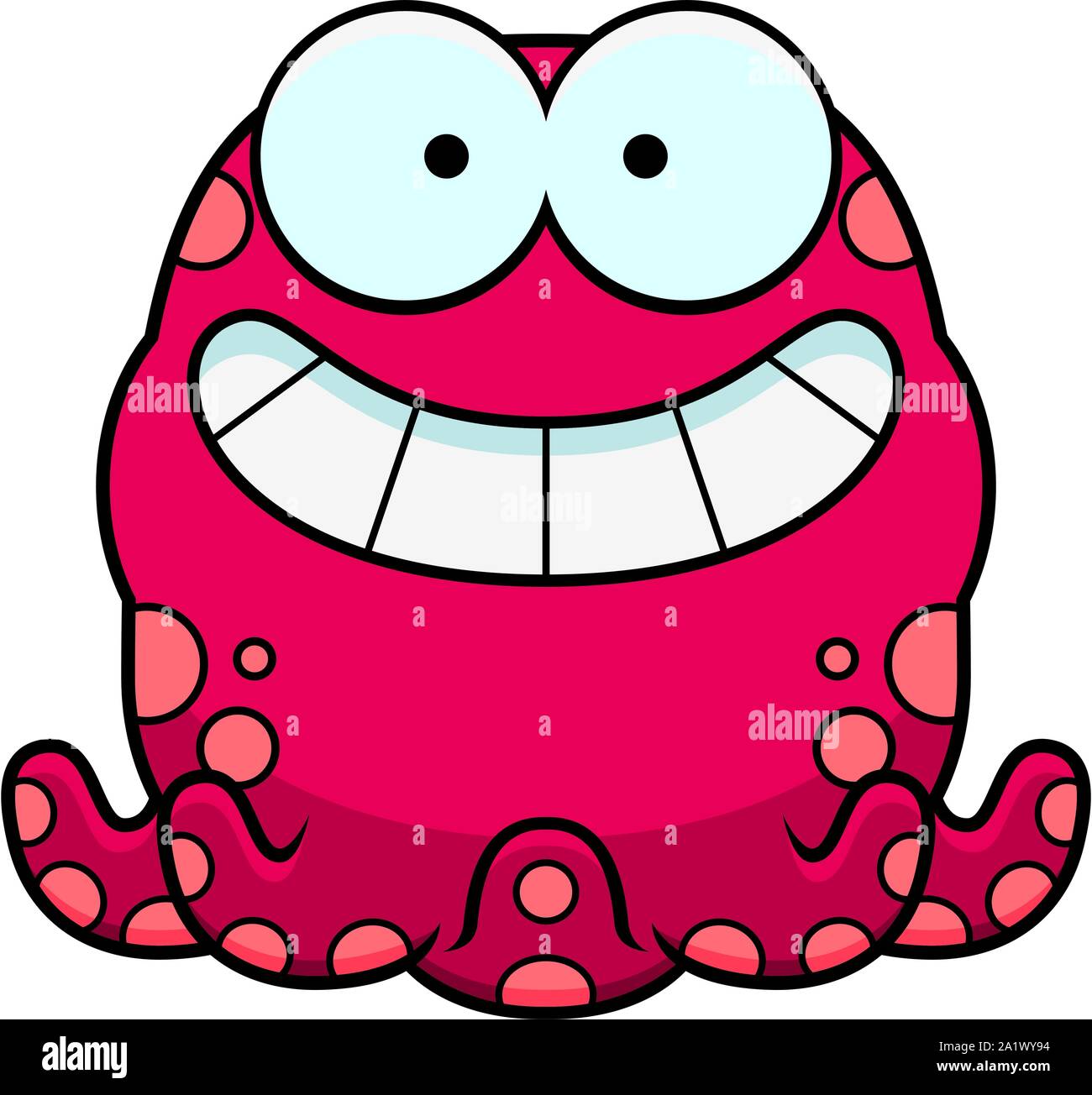 A cartoon illustration of a octopus looking happy Stock Vector Image ...