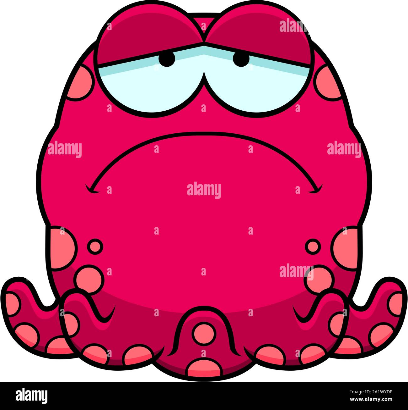 A cartoon illustration of a octopus looking sad Stock Vector Image ...