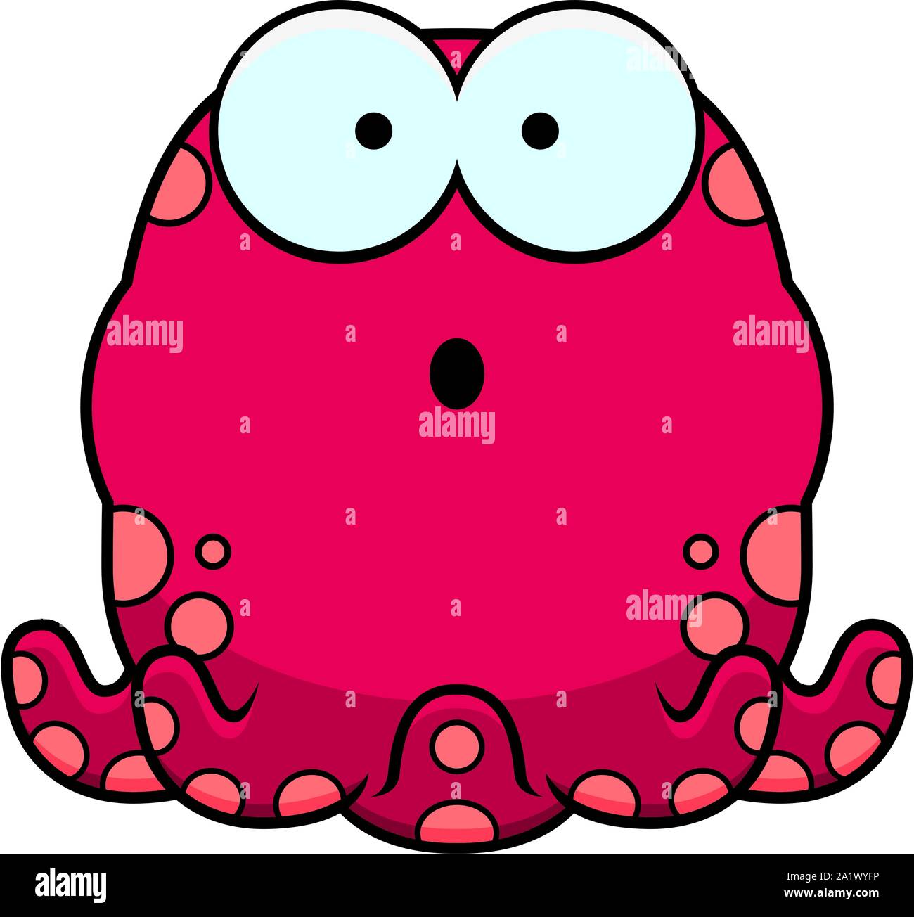 A cartoon illustration of a octopus looking surprised Stock Vector ...