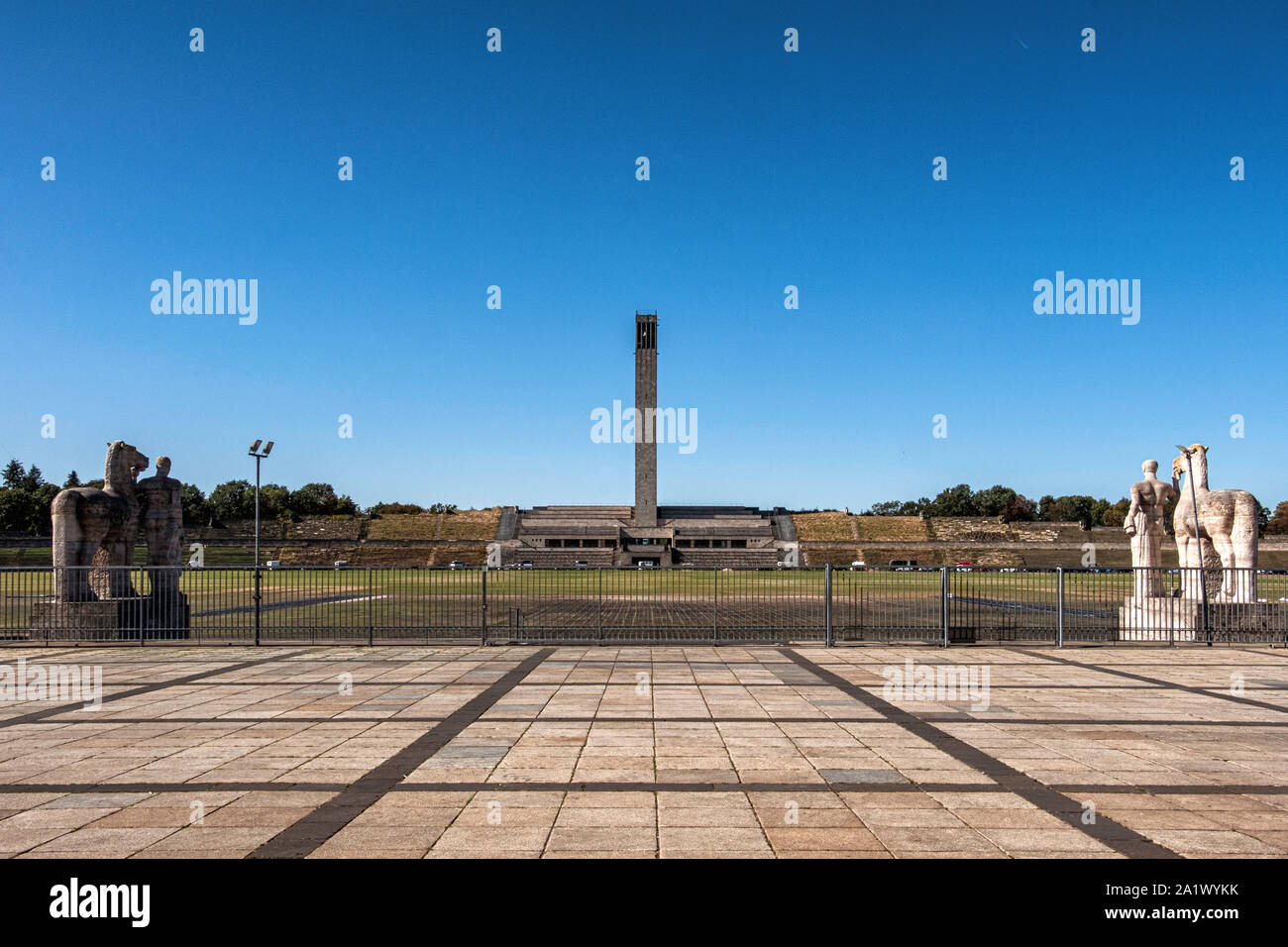 The Maifeld (Mayfield), Langemarck Hall, Bell Tower and tiered seating ...