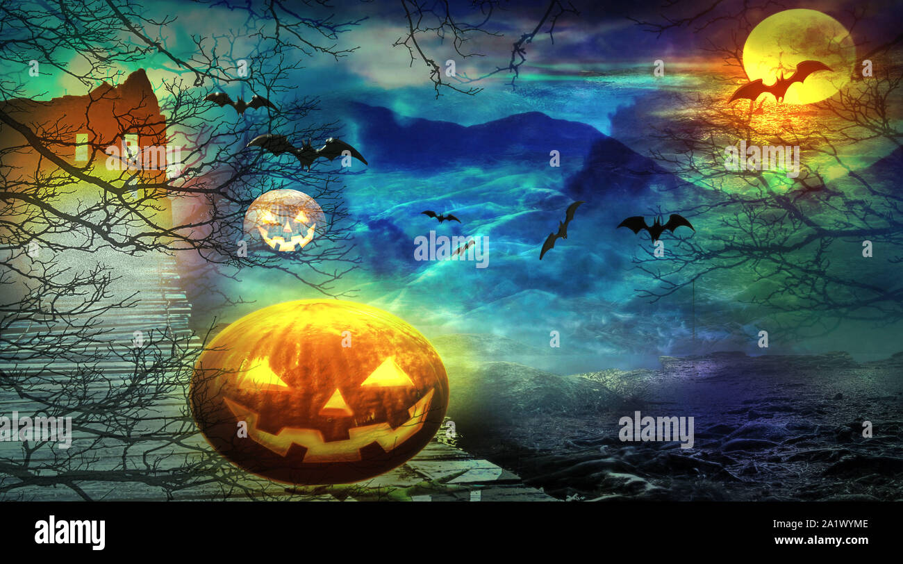 Halloween colorful background Stock Photo - Alamy