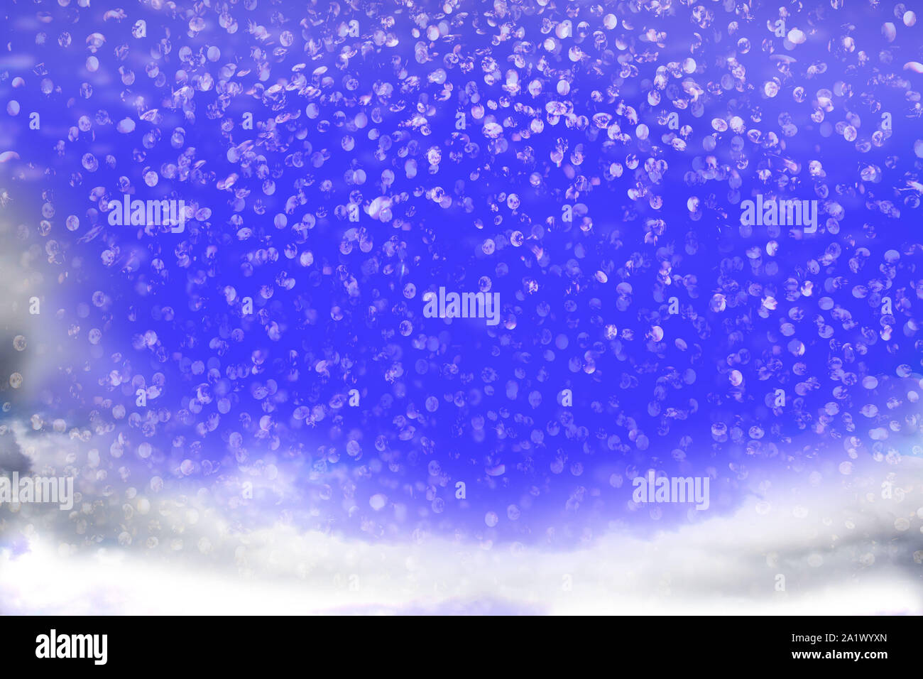 Christmas background. Falling snow outside window Stock Photo - Alamy