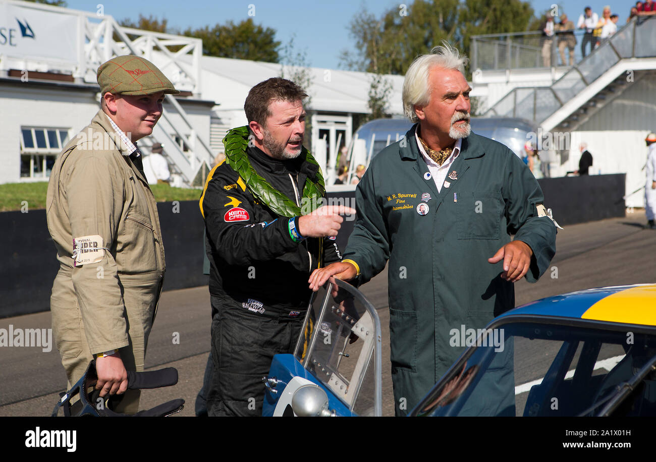 Nick Swift, (centre), runner-up in the Fordwater Trophy race, driving a ...