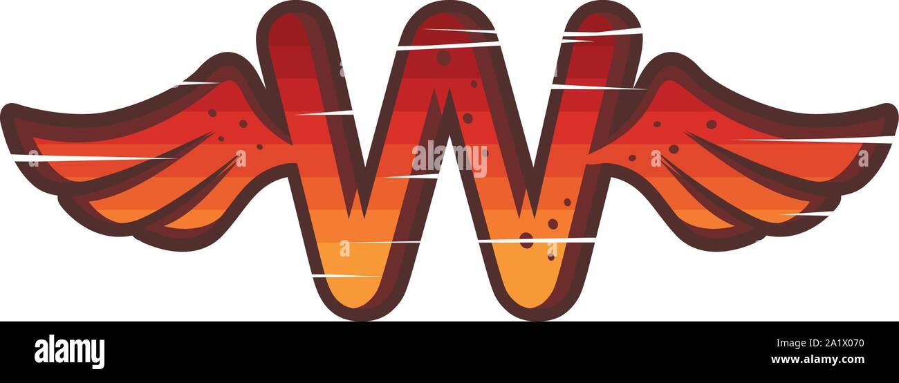 alphabet wing red sign logo brand sign icon vector Stock Vector Image ...