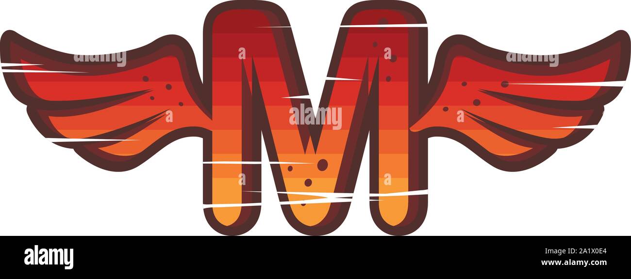 alphabet wing red sign logo brand sign icon vector Stock Vector Image ...