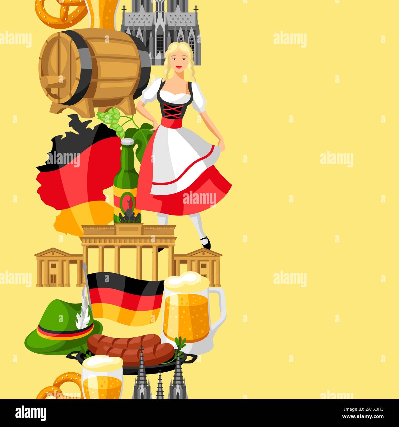 German seamless pattern. Germany national traditional symbols Stock ...