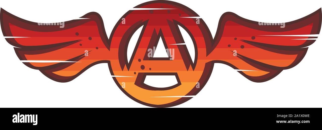 alphabet wing red sign logo brand sign icon vector Stock Vector Image ...