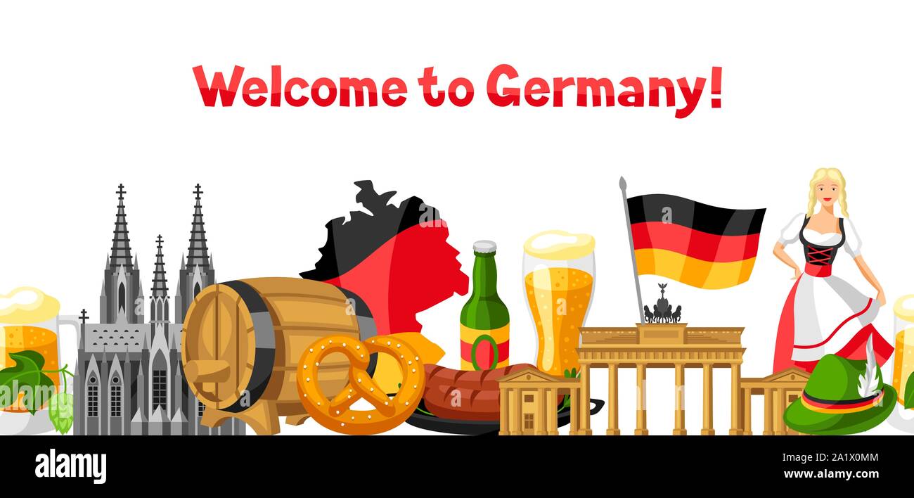 German seamless pattern. Germany national traditional symbols Stock ...