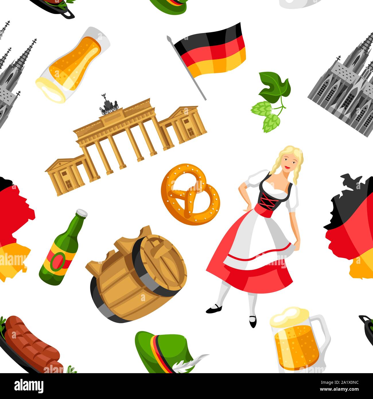 German seamless pattern. Germany national traditional symbols Stock ...