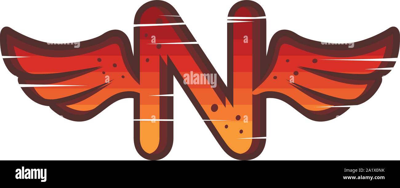 alphabet wing red sign logo brand sign icon vector Stock Vector Image ...