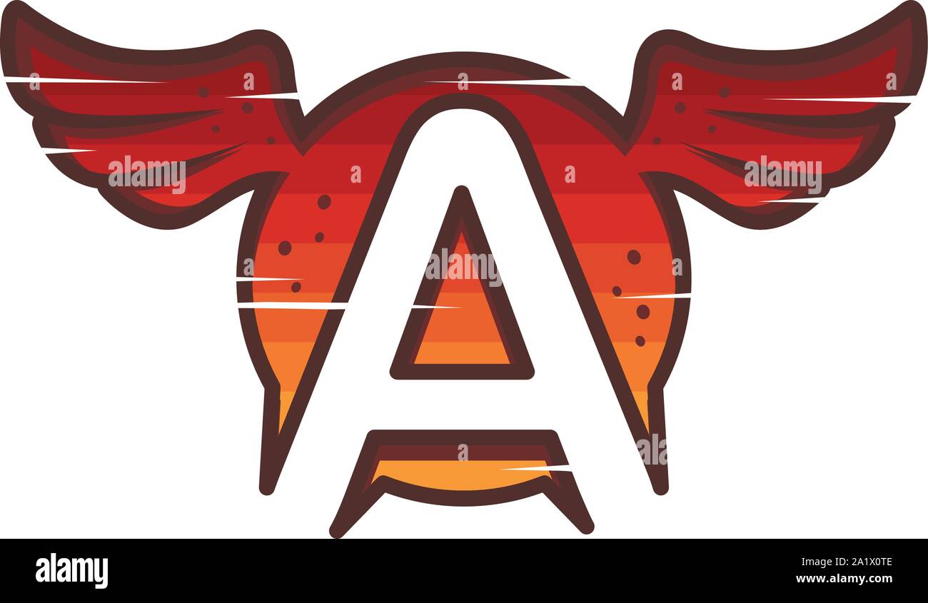 alphabet wing red sign logo brand sign icon vector Stock Vector Image ...
