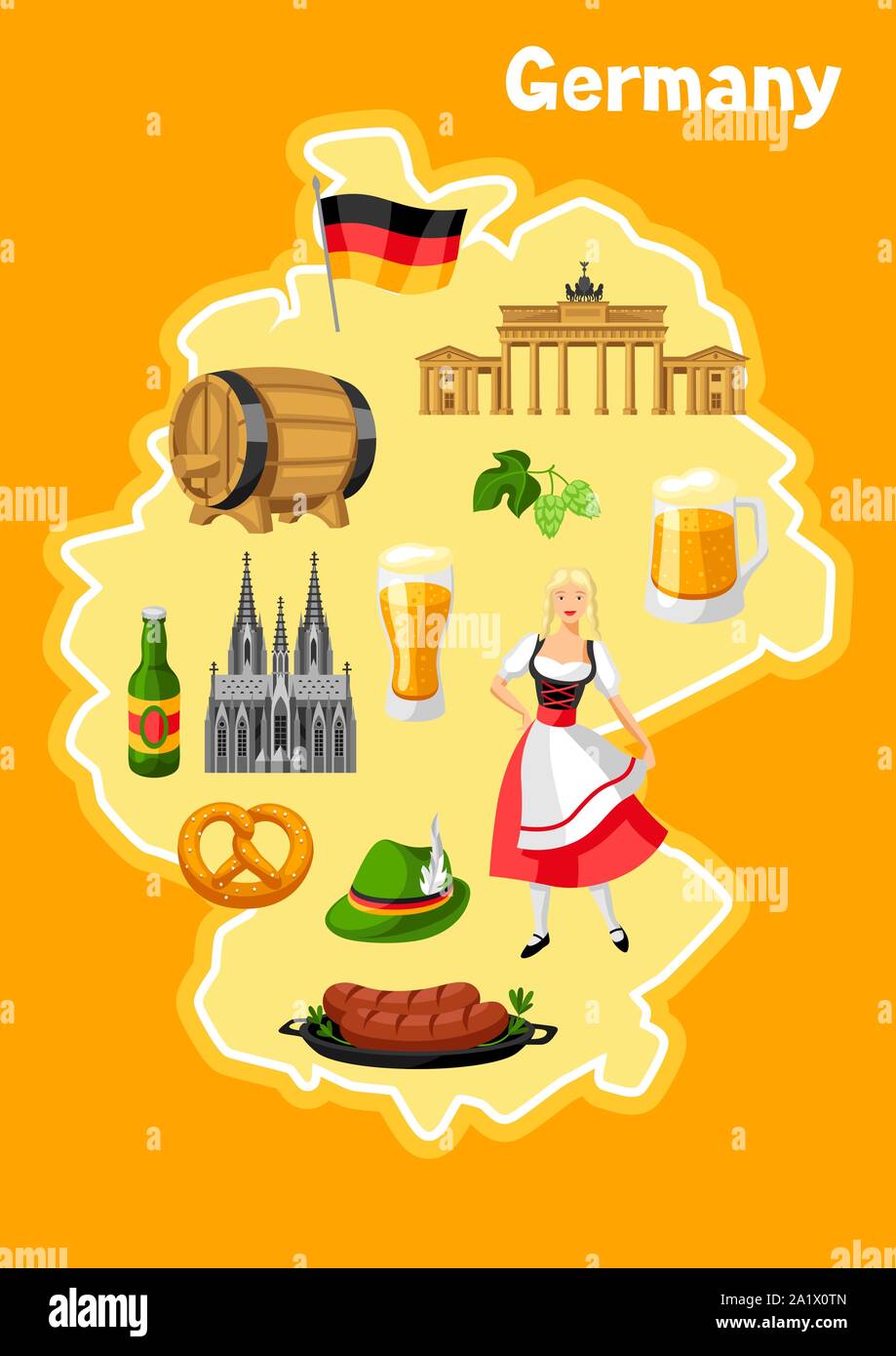 German background design. Germany national traditional symbols Stock ...