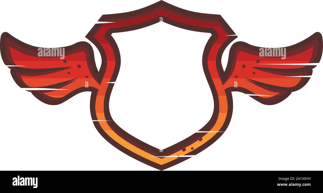 shield wing protection security theme anti virus logo vector Stock ...