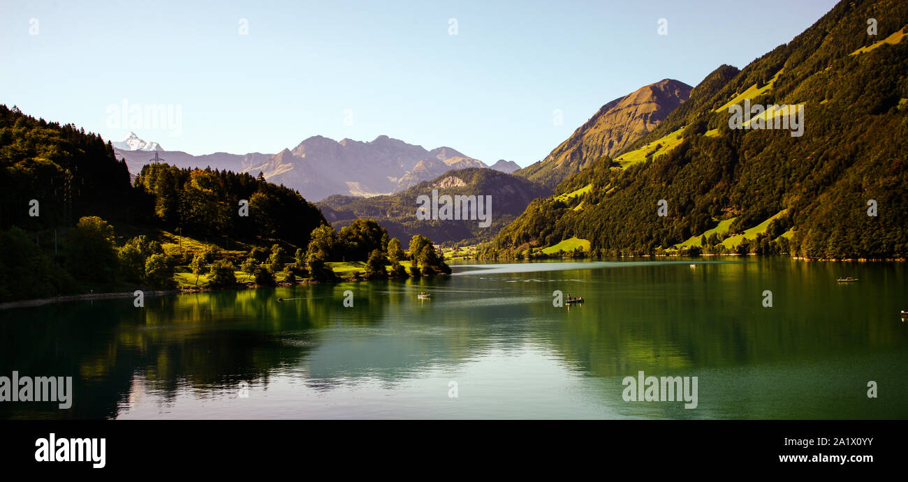 lake lungern Switzerland - famous fishing lake in Switzerland Stock Photo - Alamy