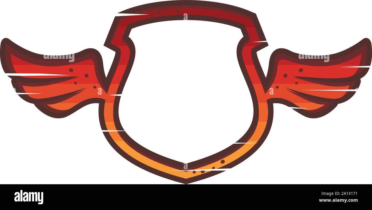 shield wing protection security theme anti virus logo vector Stock ...